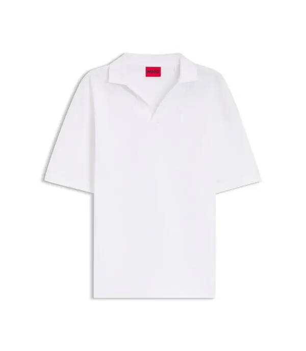 Hugo Relaxed-fit Polo In Breathable Cotton - White