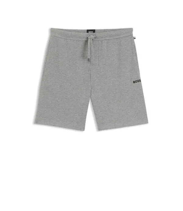 BOSS Cotton-blend Pajama Shorts With Logo - Grey