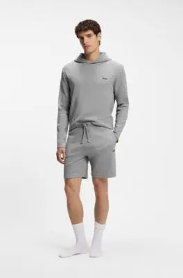 BOSS Cotton-blend Pajama Shorts With Logo - Grey