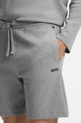 BOSS Cotton-blend Pajama Shorts With Logo - Grey