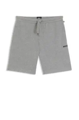 BOSS Cotton-blend Pajama Shorts With Logo - Grey