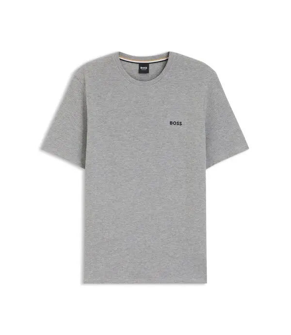 BOSS Cotton-blend Pajama T-shirt With Embroidered Logo - Grey