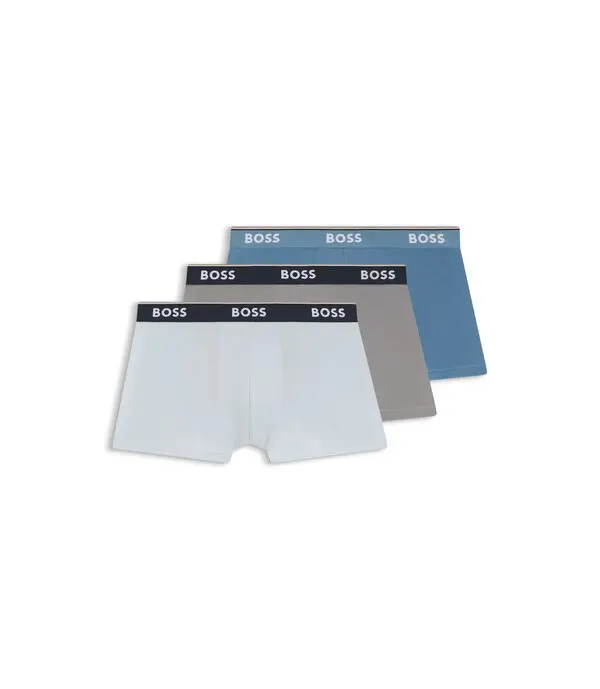 BOSS Three-pack Of Cotton Trunks With Logo Waistband - Assorted Pre Pack