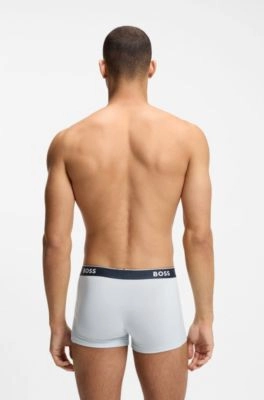 BOSS Three-pack Of Cotton Trunks With Logo Waistband - Assorted Pre Pack