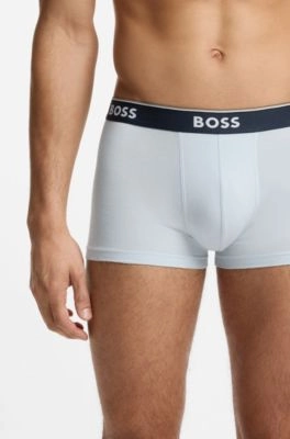 BOSS Three-pack Of Cotton Trunks With Logo Waistband - Assorted Pre Pack