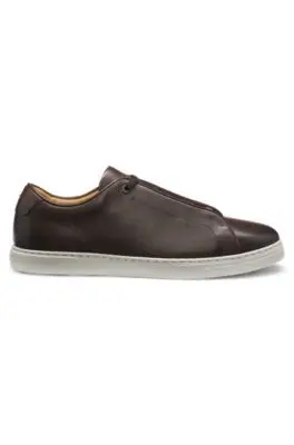 BOSS Gary Leather Sneakers - Dark Brown