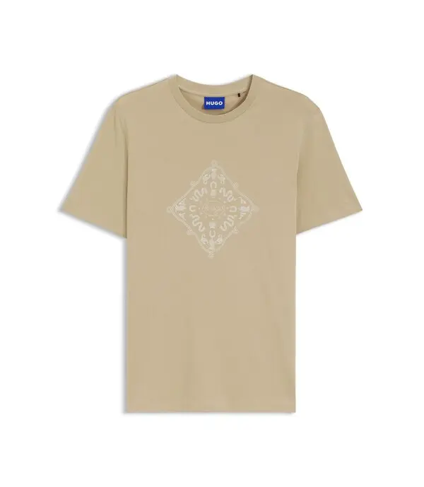 Hugo Crew-neck T-shirt In Breathable Cotton