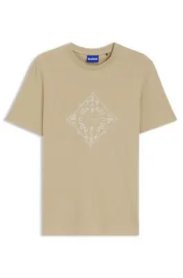 Hugo Crew-neck T-shirt In Breathable Cotton