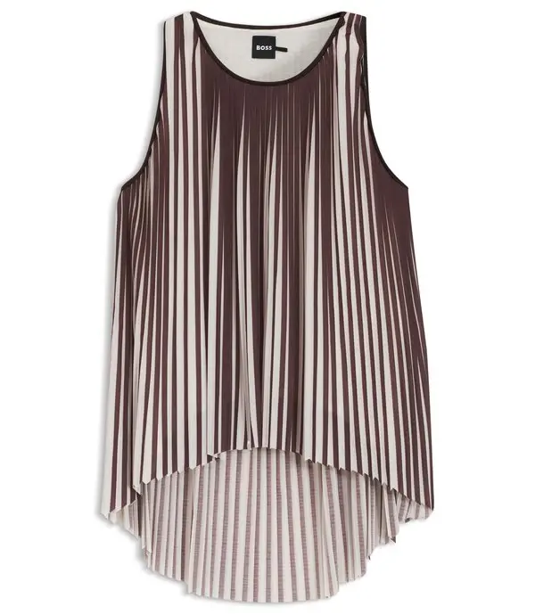 BOSS A-line Top With Plissé Pleats