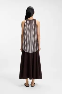 BOSS A-line Top With Plissé Pleats