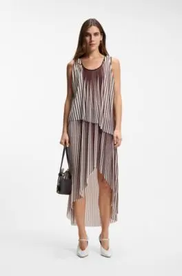 BOSS A-line Dress With Plissé Pleats