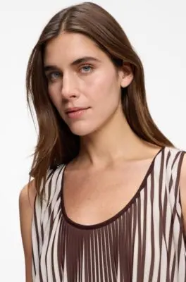 BOSS A-line Dress With Plissé Pleats