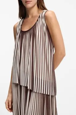 BOSS A-line Dress With Plissé Pleats