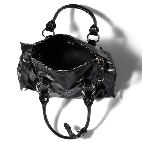 Miu Miu Shiny Leather Handbag - Black