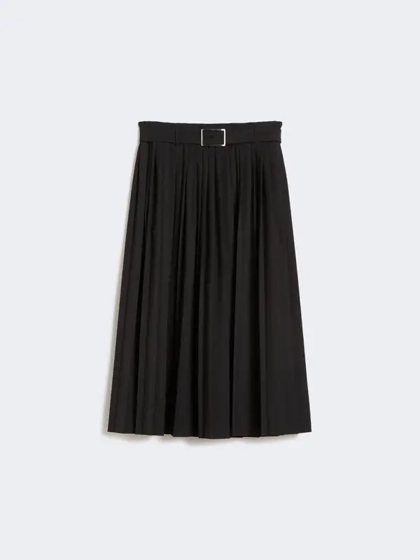 Max Mara Plissé-pleated Gabardine Midi Skirt