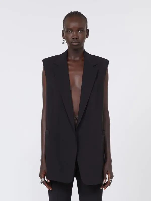 Max Mara Oversized Viscose Gilet - Black