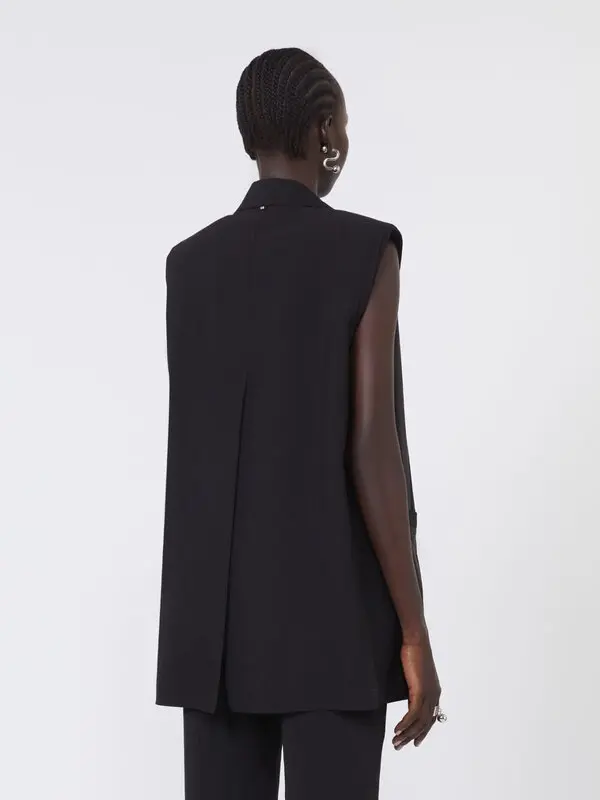 Max Mara Oversized Viscose Gilet - Black