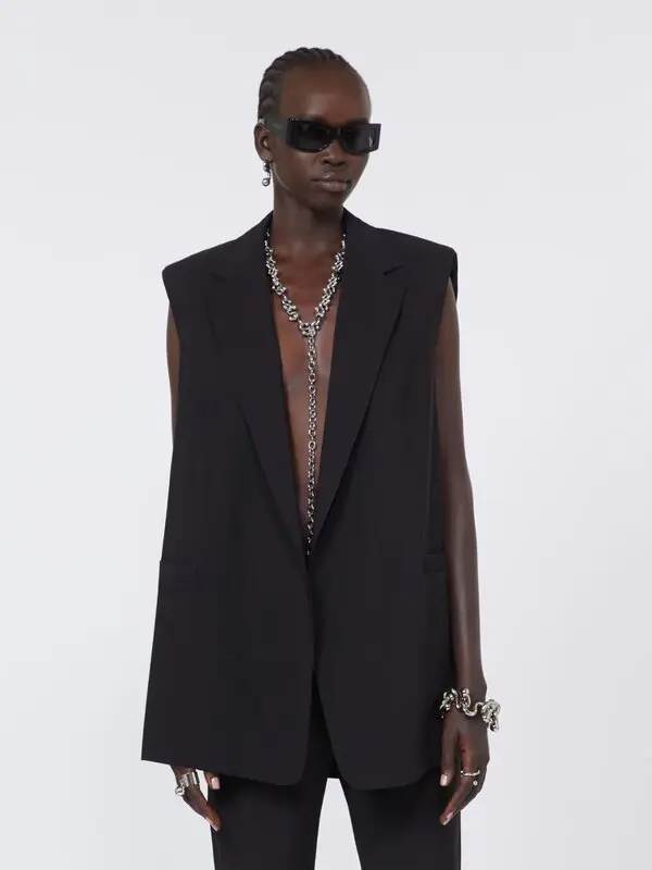 Max Mara Oversized Viscose Gilet - Black