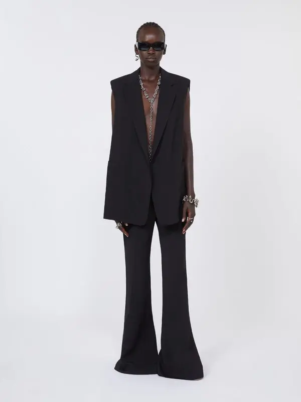 Max Mara Oversized Viscose Gilet - Black