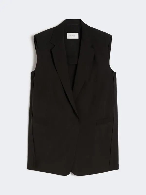 Max Mara Oversized Viscose Gilet - Black