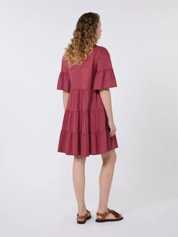 Max Mara Cotton Jersey Kaftan Dress - Cherry