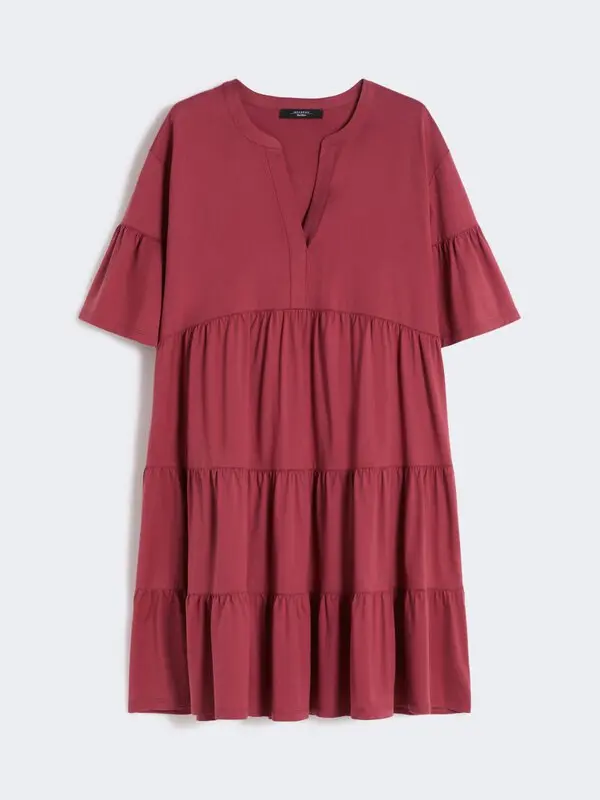 Max Mara Cotton Jersey Kaftan Dress - Cherry