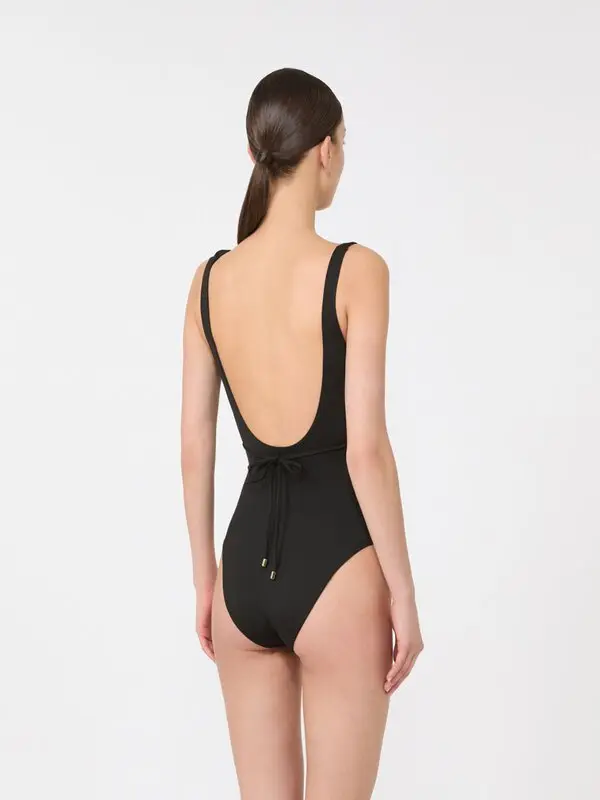 Max Mara Logo Jersey Swimsuit - Black