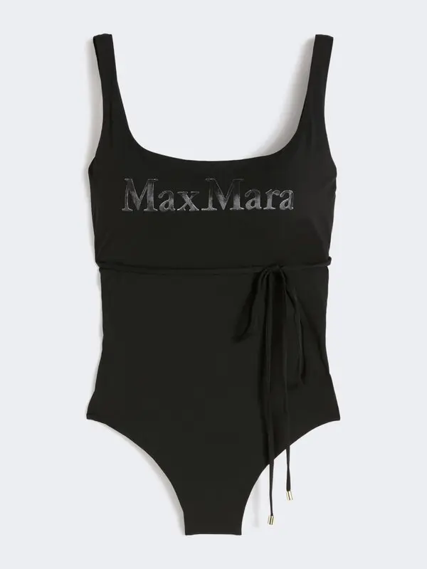 Max Mara Logo Jersey Swimsuit - Black