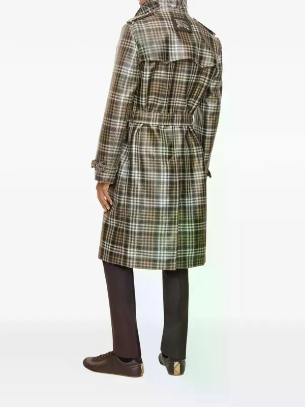Burberry Checked Belted Trench Coat