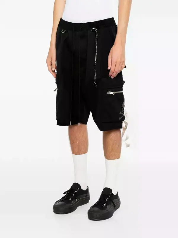 MASTERMIND WORLD Logo-embroidered Cargo Shorts - Black