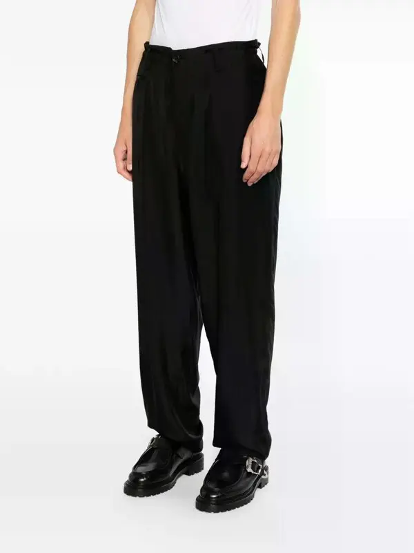 Yohji Yamamoto Elasticated-waistband Tapered Trousers
