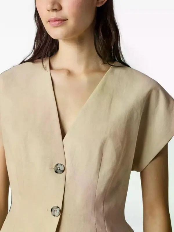 Paul Smith Belted V-neck Top - Neutrals