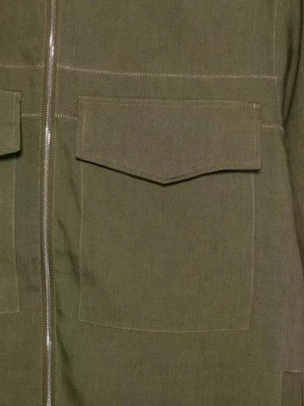 Paul Smith Zip-up Linen Jacket - Green