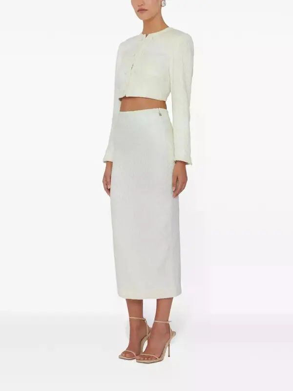 ROTATE BY BIRGER CHRISTENSEN Structured Bouclé Cropped Jacket