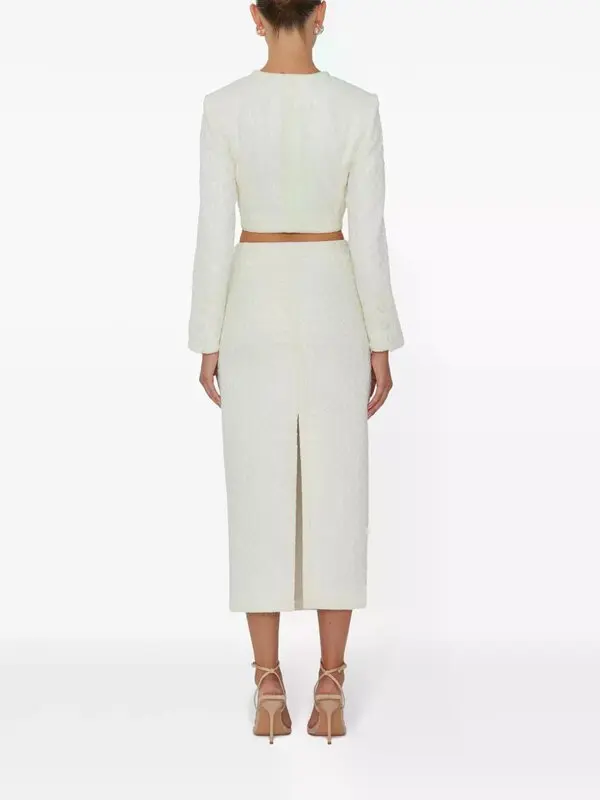 ROTATE BY BIRGER CHRISTENSEN Structured Bouclé Cropped Jacket