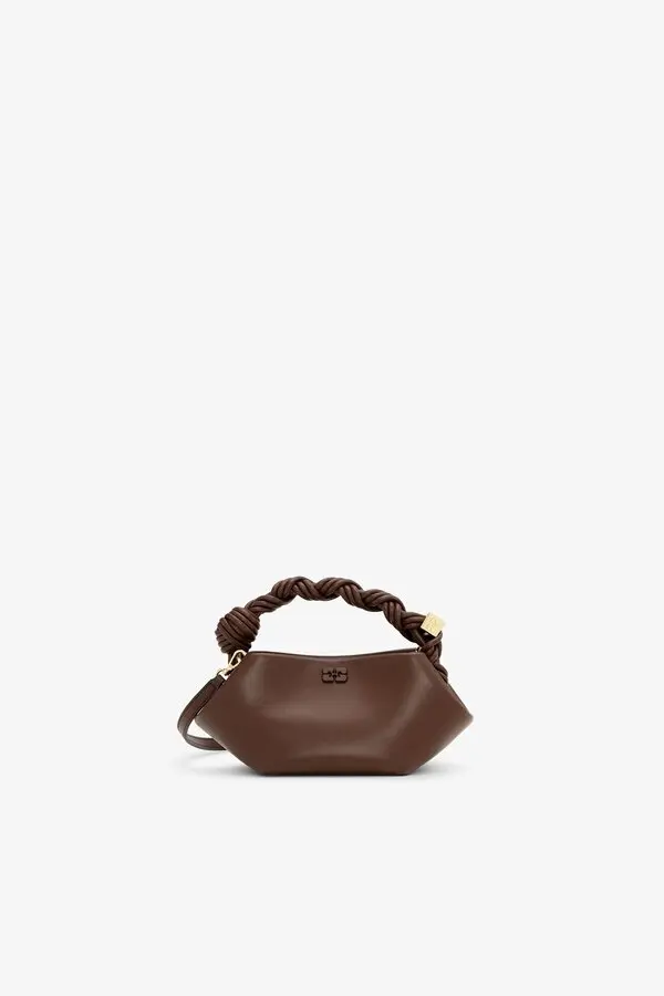 GANNI Mini Bag With Twisted Handle - Brown
