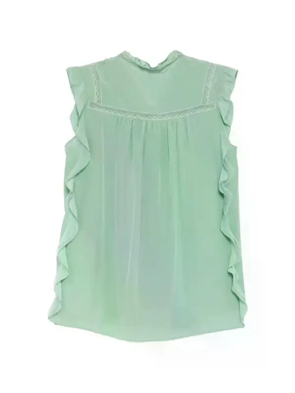 Shiatzy Chen Lace Chiffon Halter Top - Green