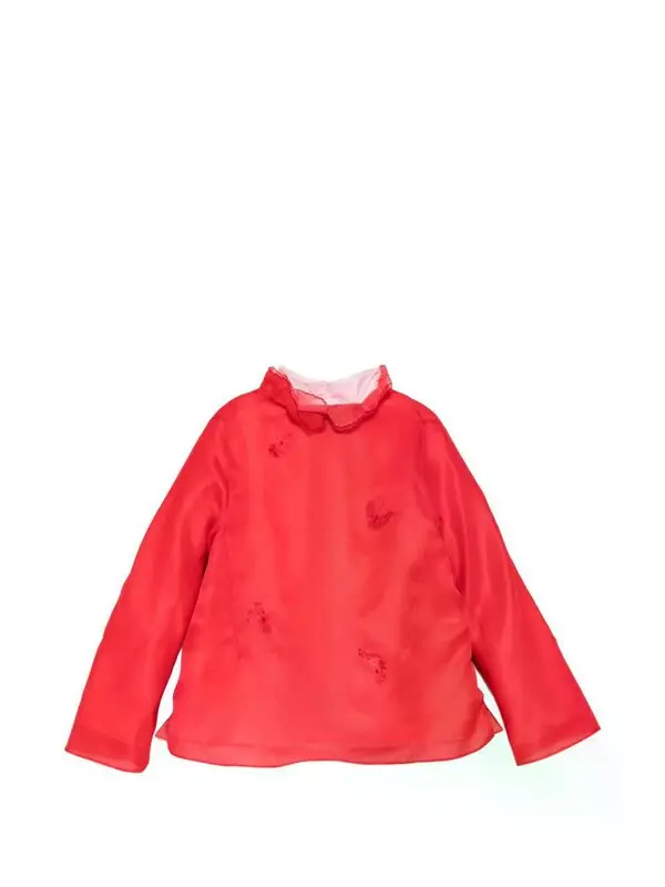 Shiatzy Chen Organza Embroidered Jacket Set - Red