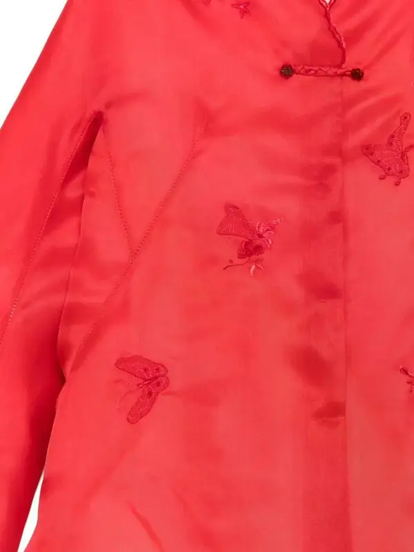 Shiatzy Chen Organza Embroidered Jacket Set - Red