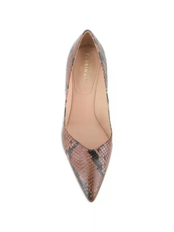 TASSINARI Jarina Snake-effect Pointed-toe Pumps - Brown