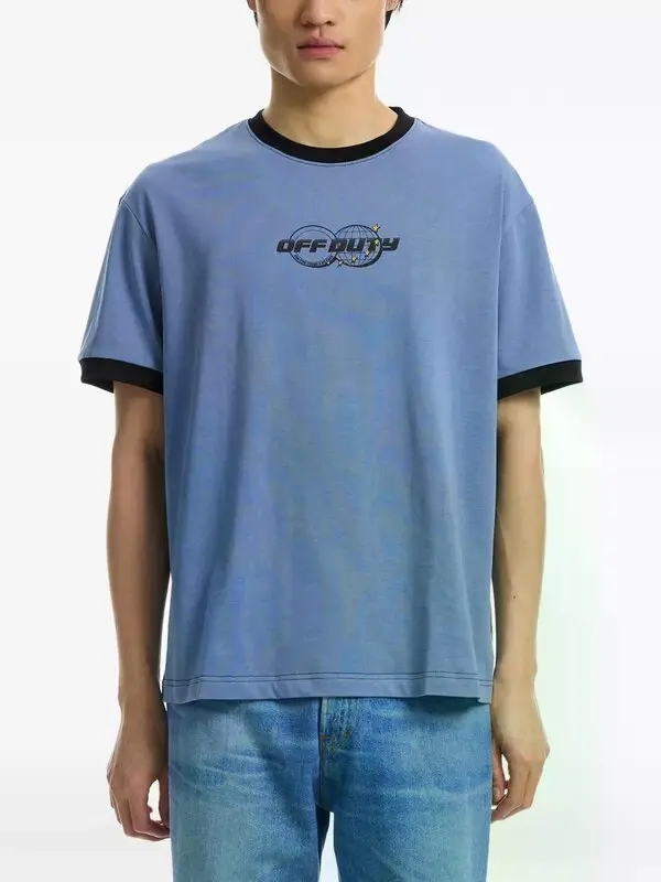 OFF DUTY Logo-print Ringer T-shirt