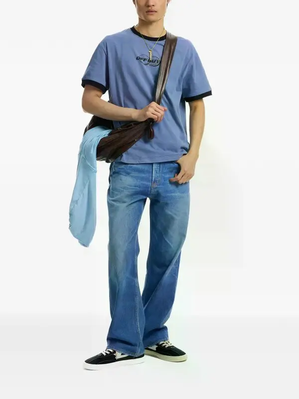OFF DUTY Logo-print Ringer T-shirt