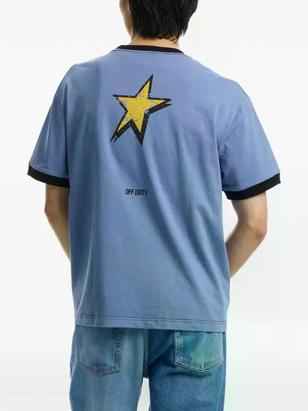 OFF DUTY Logo-print Ringer T-shirt