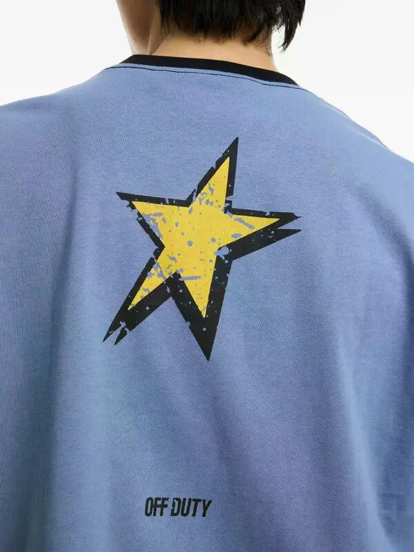 OFF DUTY Logo-print Ringer T-shirt
