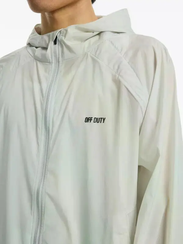 OFF DUTY Logo-print Hooded Jacket - Grey