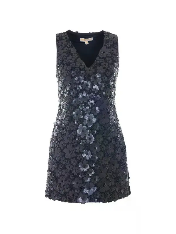 Michael Kors Sequin-embellished Floral-appliqué Dress