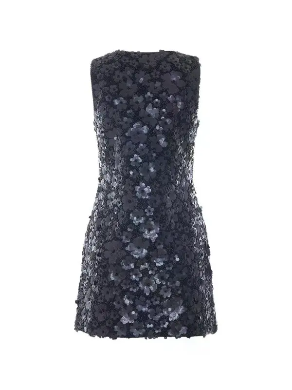 Michael Kors Sequin-embellished Floral-appliqué Dress