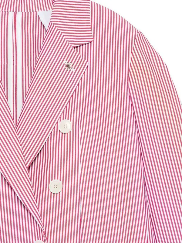 MANUEL RITZ Striped Double-breasted Jacket - Red