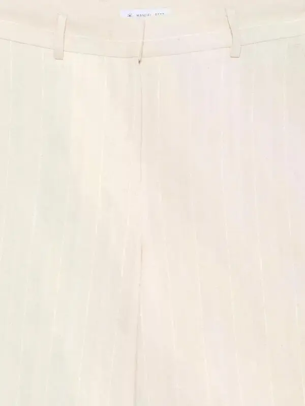 MANUEL RITZ Pinstripe Pattern Wide Leg Trousers - Neutrals