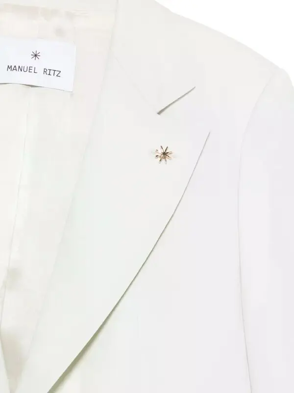 MANUEL RITZ Peak-lapels Single-breasted Blazer - Neutrals